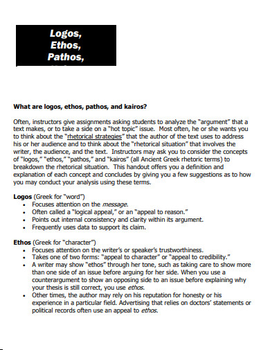 30+ Ethos Pathos Logos Examples in PDF, Excel | Examples