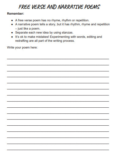 30+ Free Verse Poem Examples | Examples