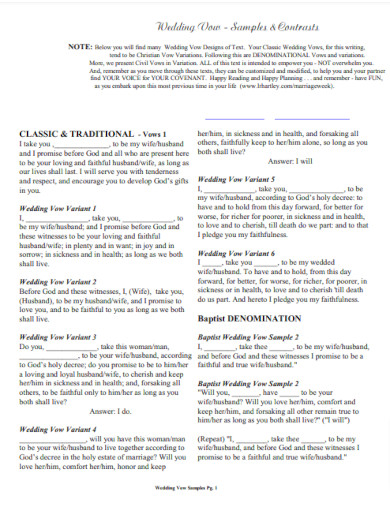 24+ Unique Wedding Vows - Examples, PDF | Examples