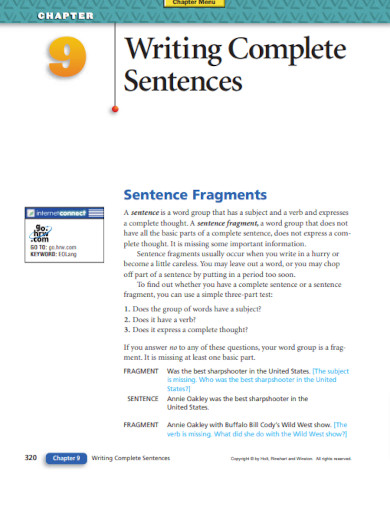 Complete Sentence - 30+ Examples, How to Create