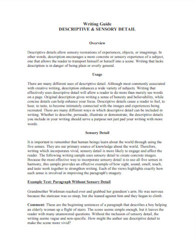 16+ Sensory Details - Examples, PDF, Google Docs | Examples