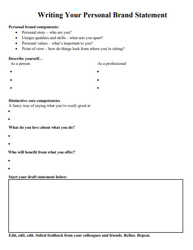 30+ Personal Brand Statement Examples in PDF | Examples