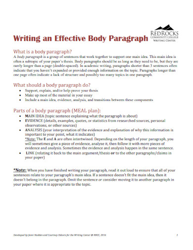 20+ Body Paragraph Examples | Examples