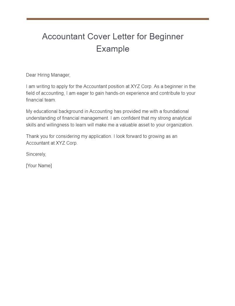 Accountant Cover Letter - 21+ Examples, Format, How to write, PDF