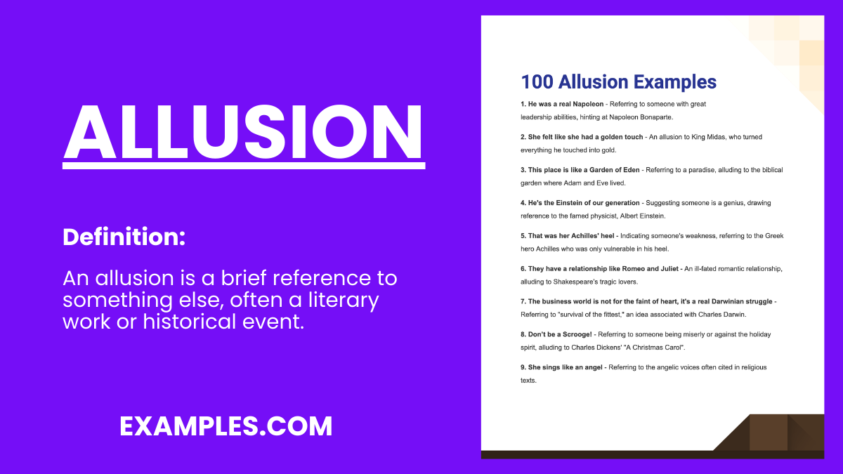 Allusion 100 Examples Meaning Types How To Write Tips
