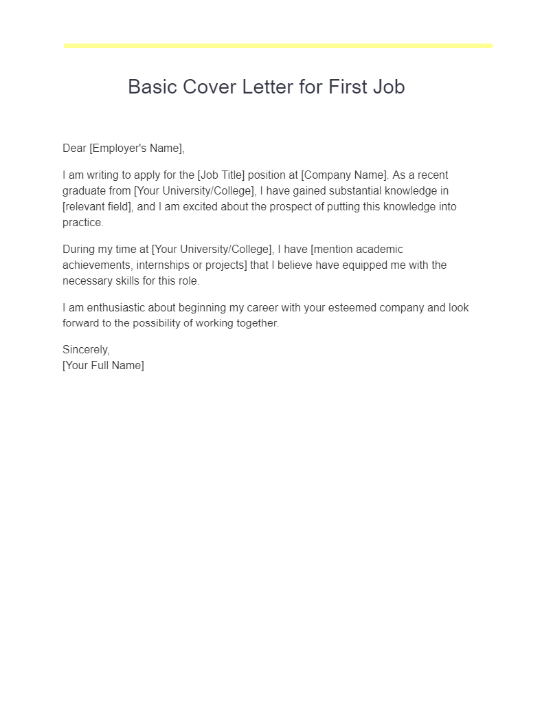 17 Basic Cover Letter Examples To Download