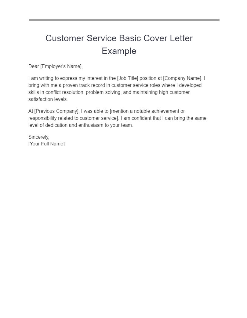 17 Basic Cover Letter Examples To Download