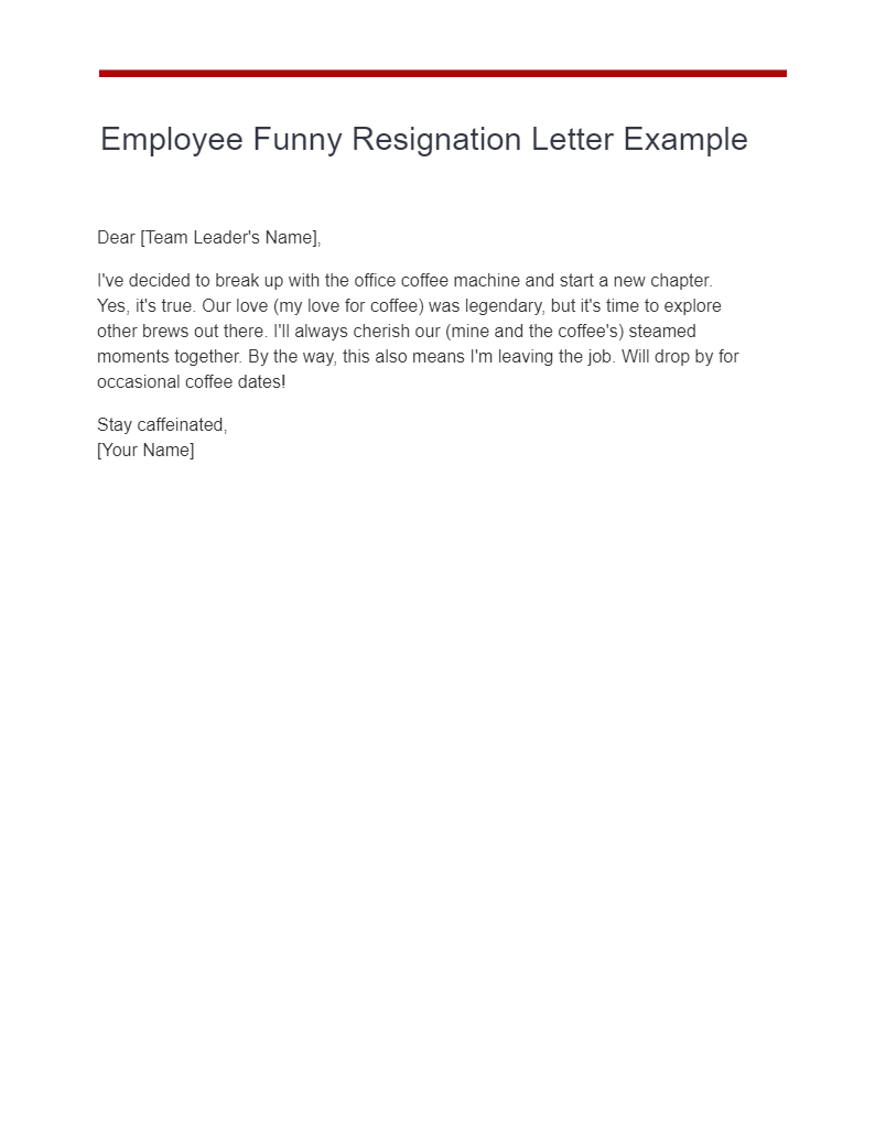 14+ Funny Resignation Letter Examples, How to Write, Tips | Examples