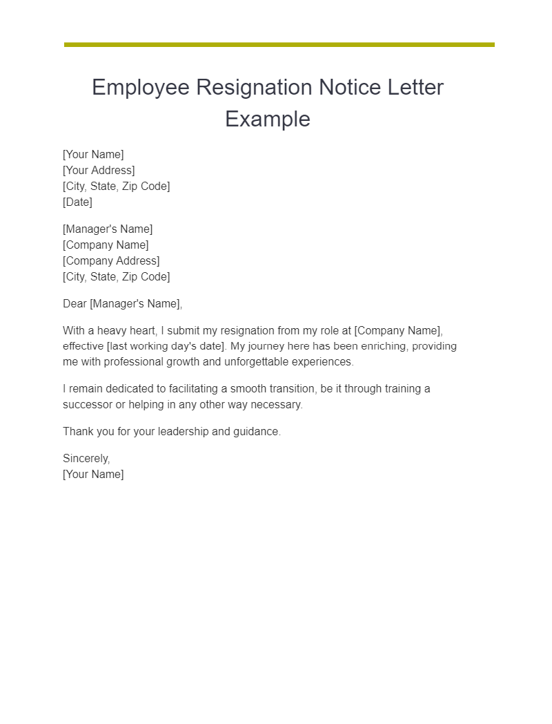 20+ Resignation Notice Letter Examples, How to Write, Tips | Examples
