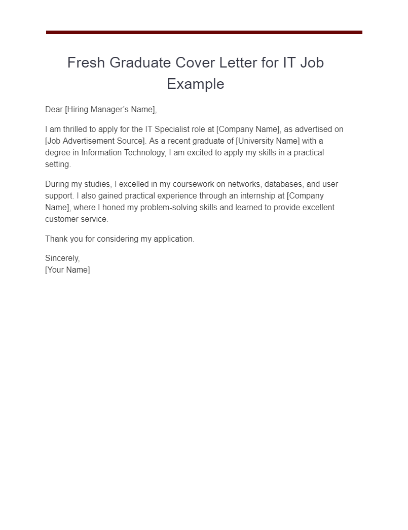 21+ Fresh Graduate Cover Letter Examples, How to Write, Tips | Examples