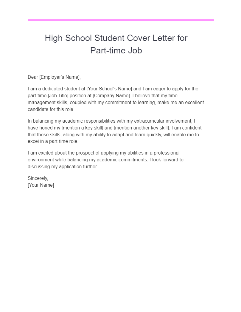 12 High School Student Cover Letter Examples To Download