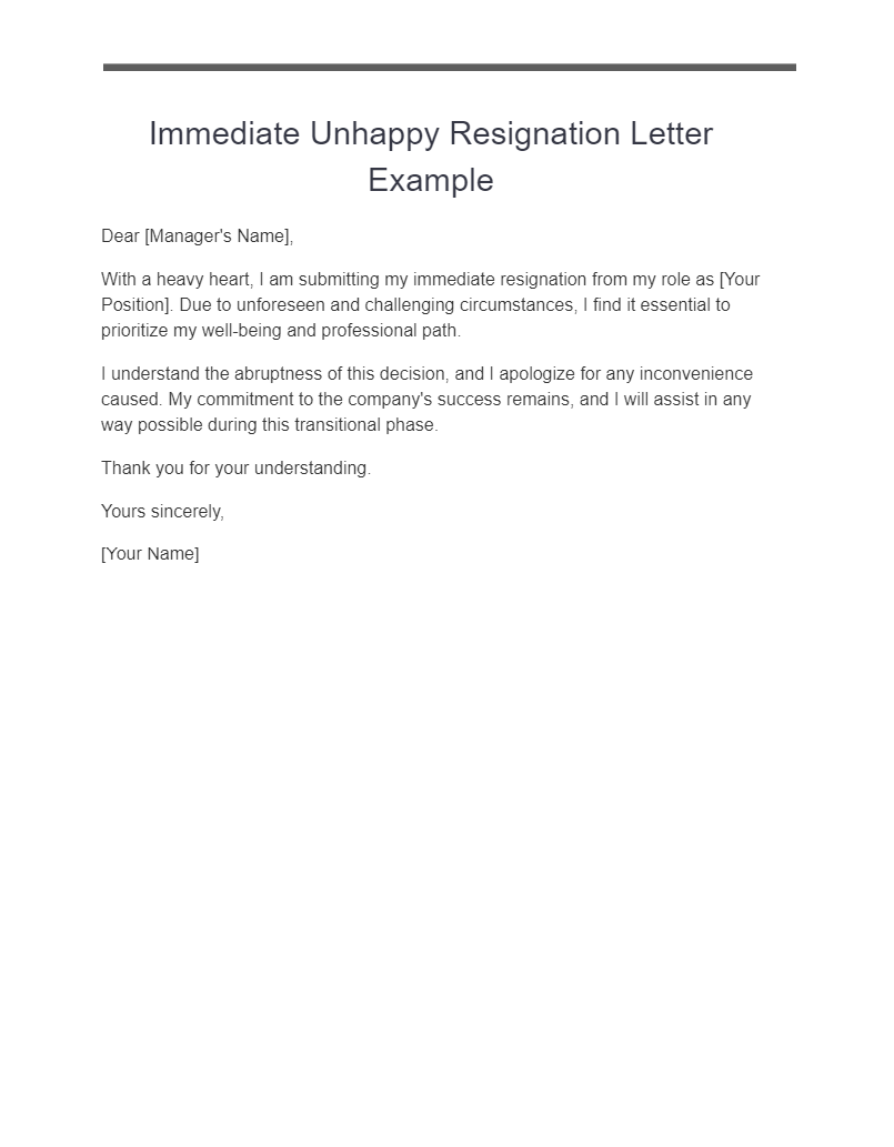 26+ Unhappy Resignation Letter Examples, How to Write, Tips | Examples