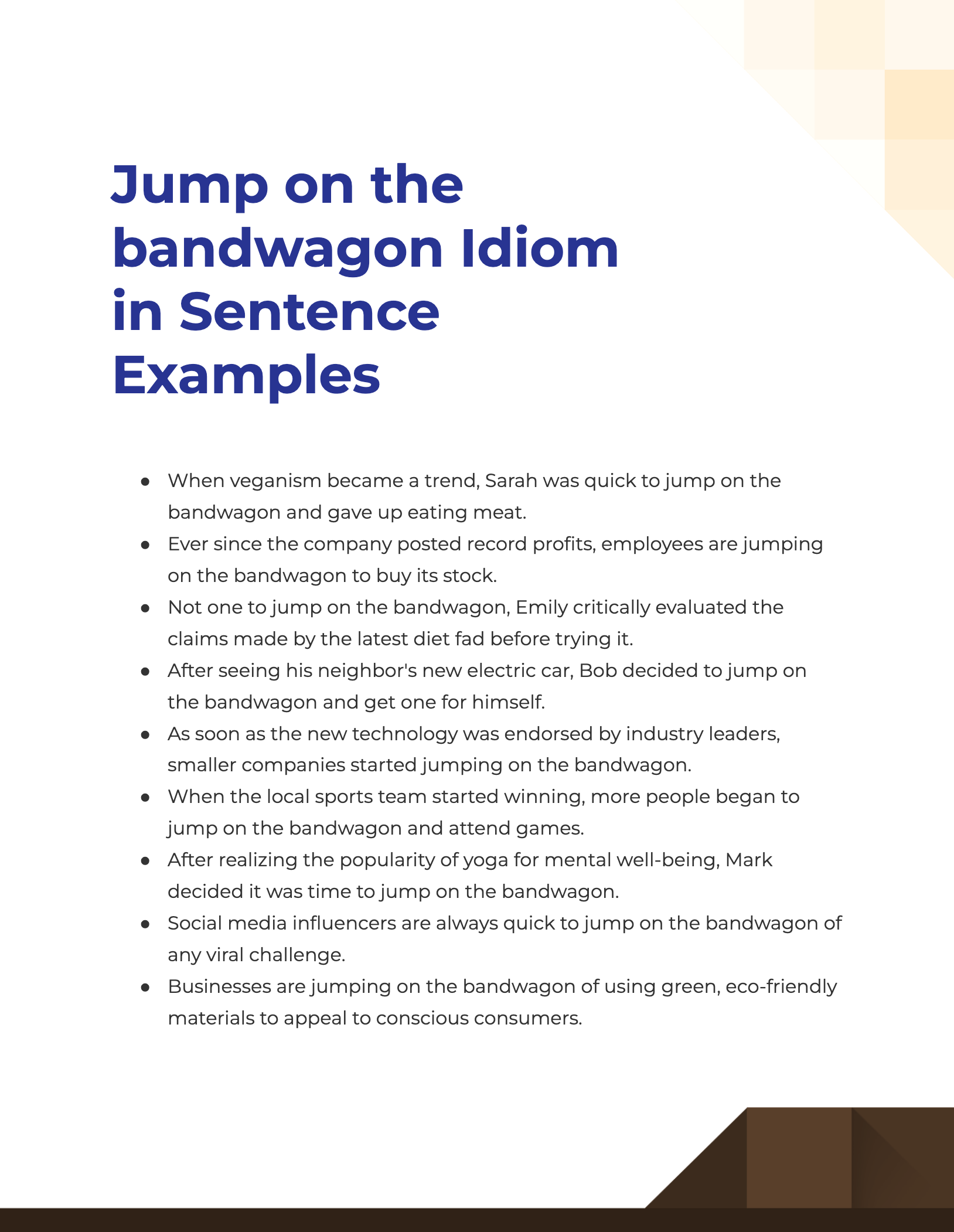 Jump on the bandwagon Idiom Meaning, Sentence Examples, How to Use Guide