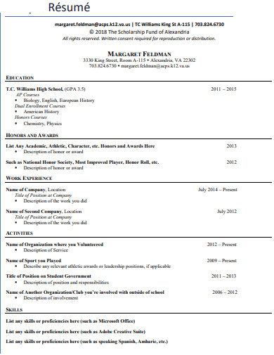 18+ National Honor Society Resume Examples, Free Download, How to Write ...