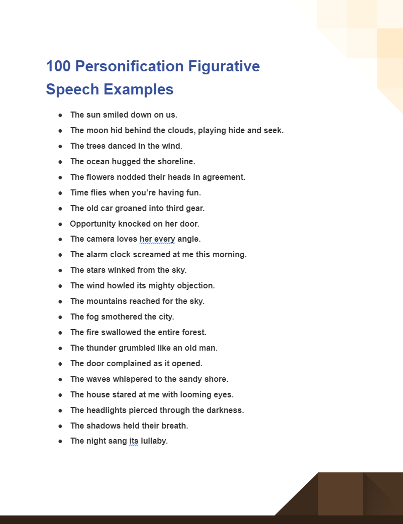 Personification Figurative Speech - 99+ Examples, How to Write, PDF, Tips