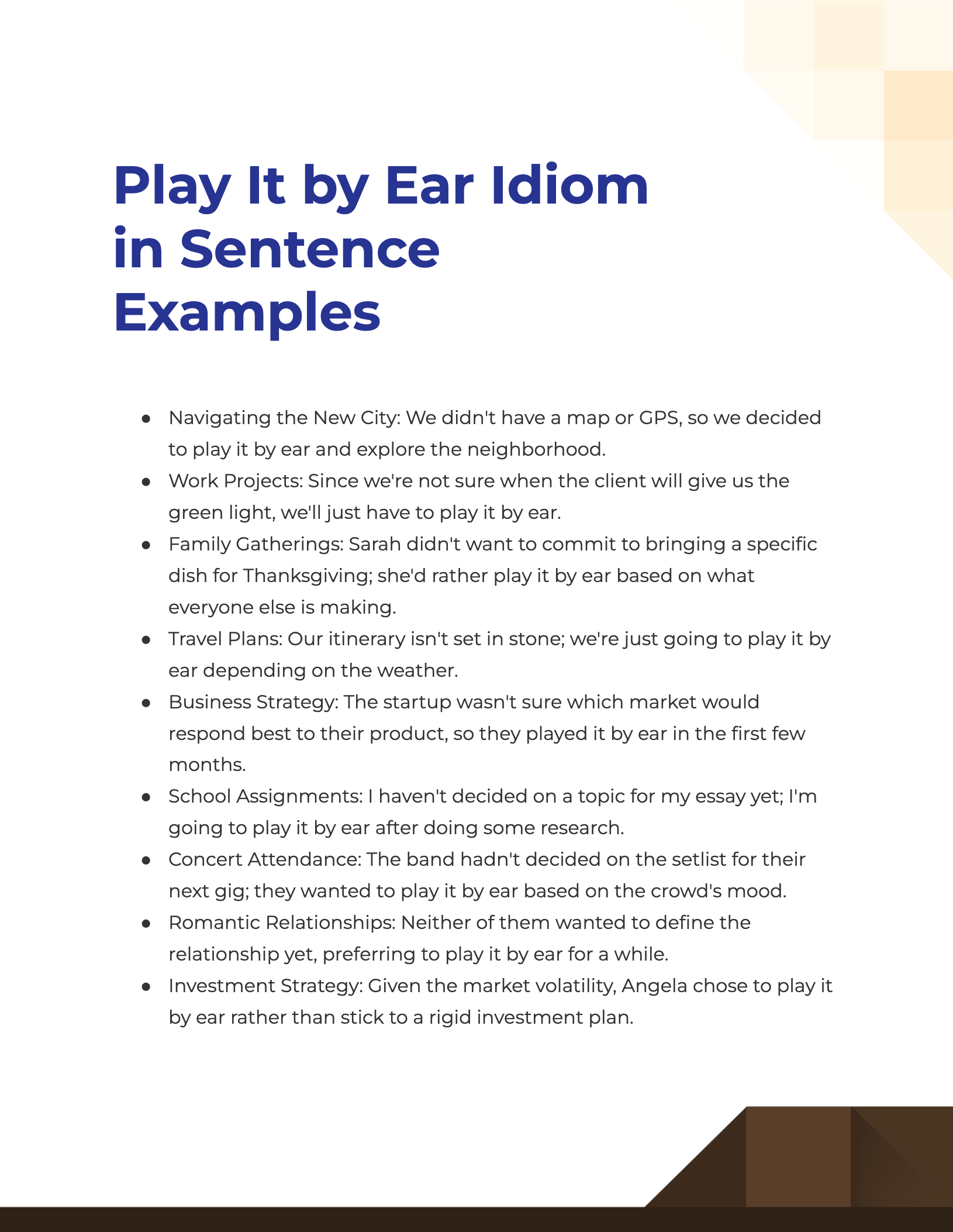Play It by Ear Idiom - 19+ Examples, How to Use, PDF, Tips