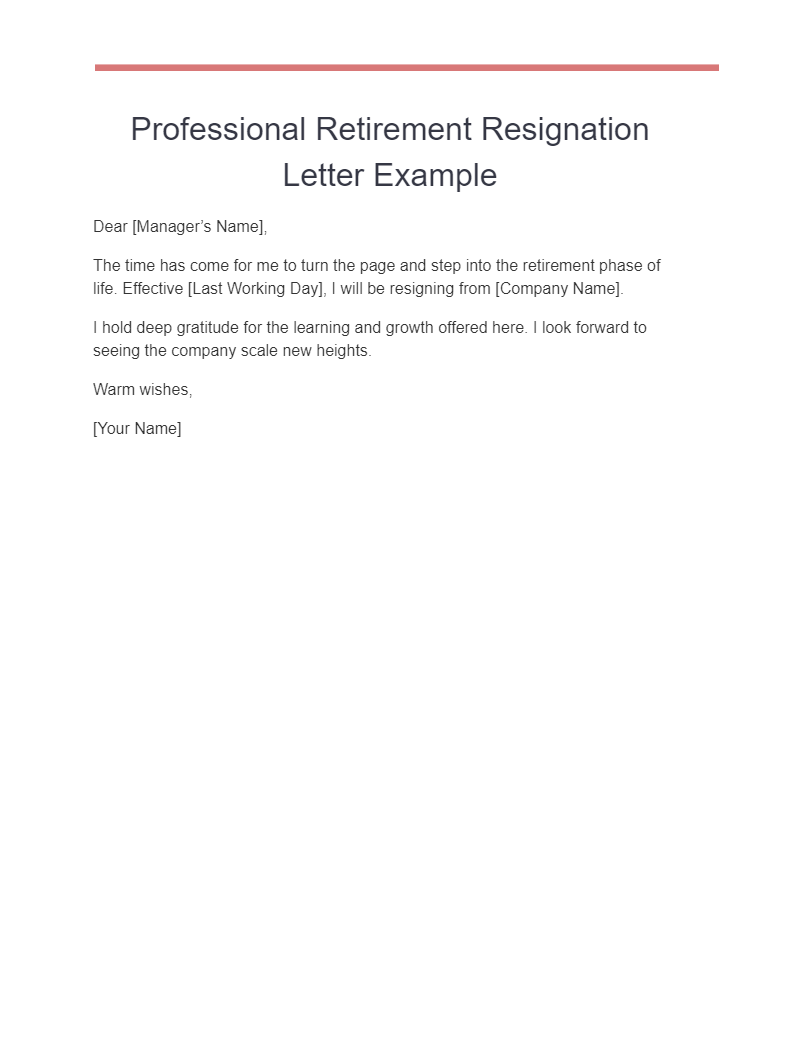 Retirement Resignation Letter Examples, How to Write, Tips | Examples