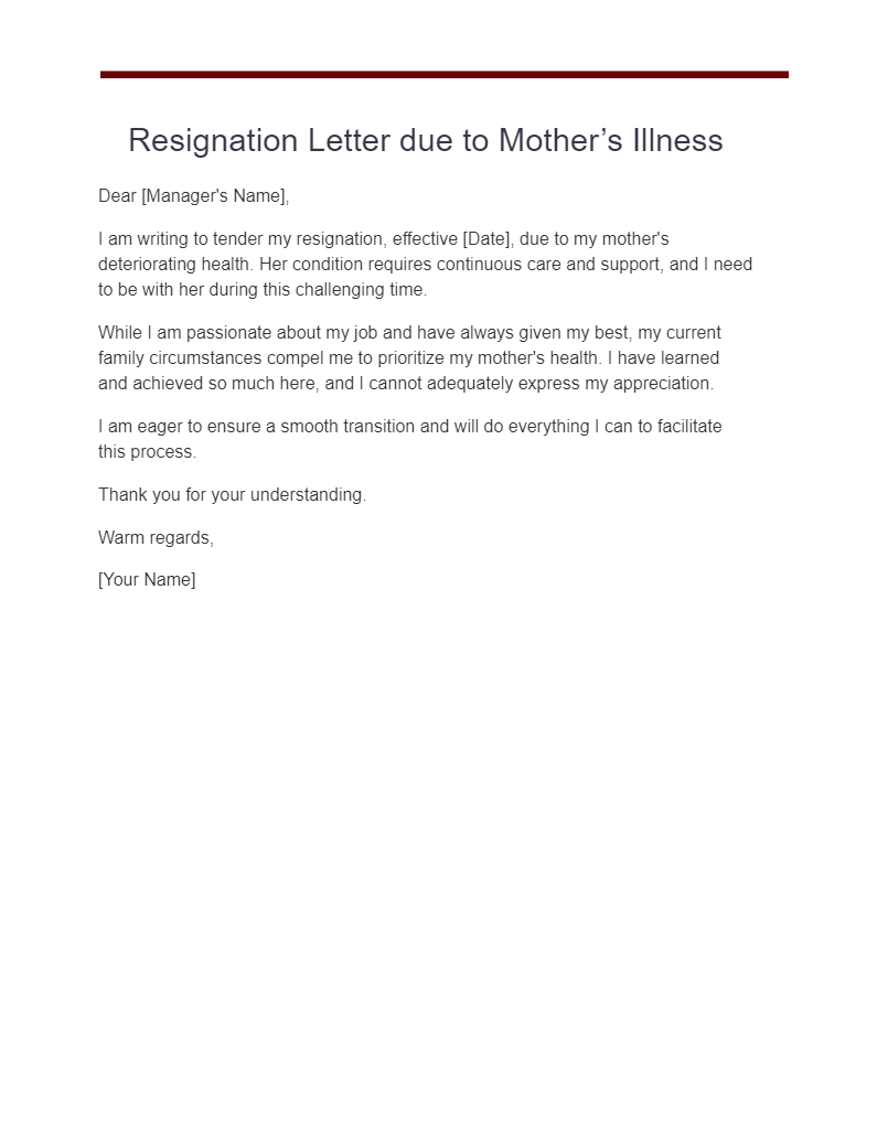 17+ Resignation Letter Family Reasons Examples, How to Write, Tips ...