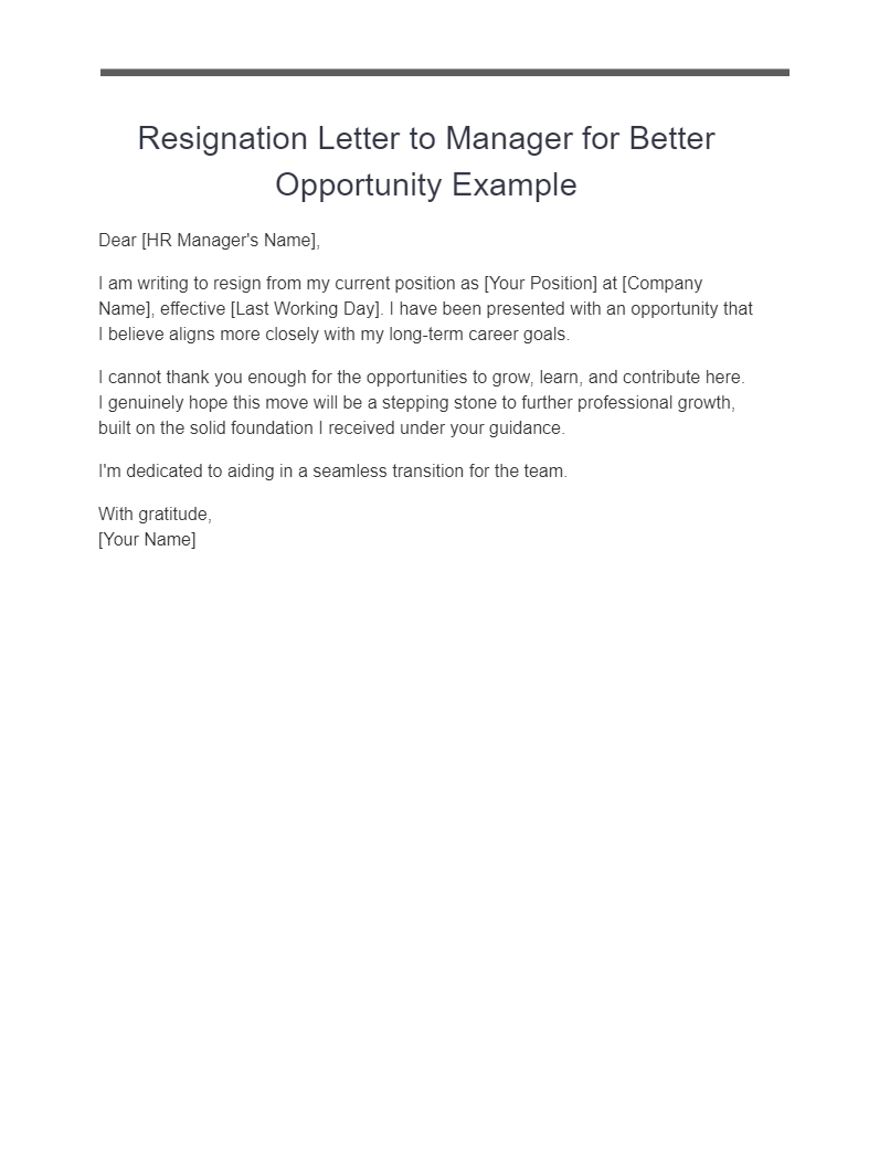 27 Resignation Letter To Manager Examples To Download