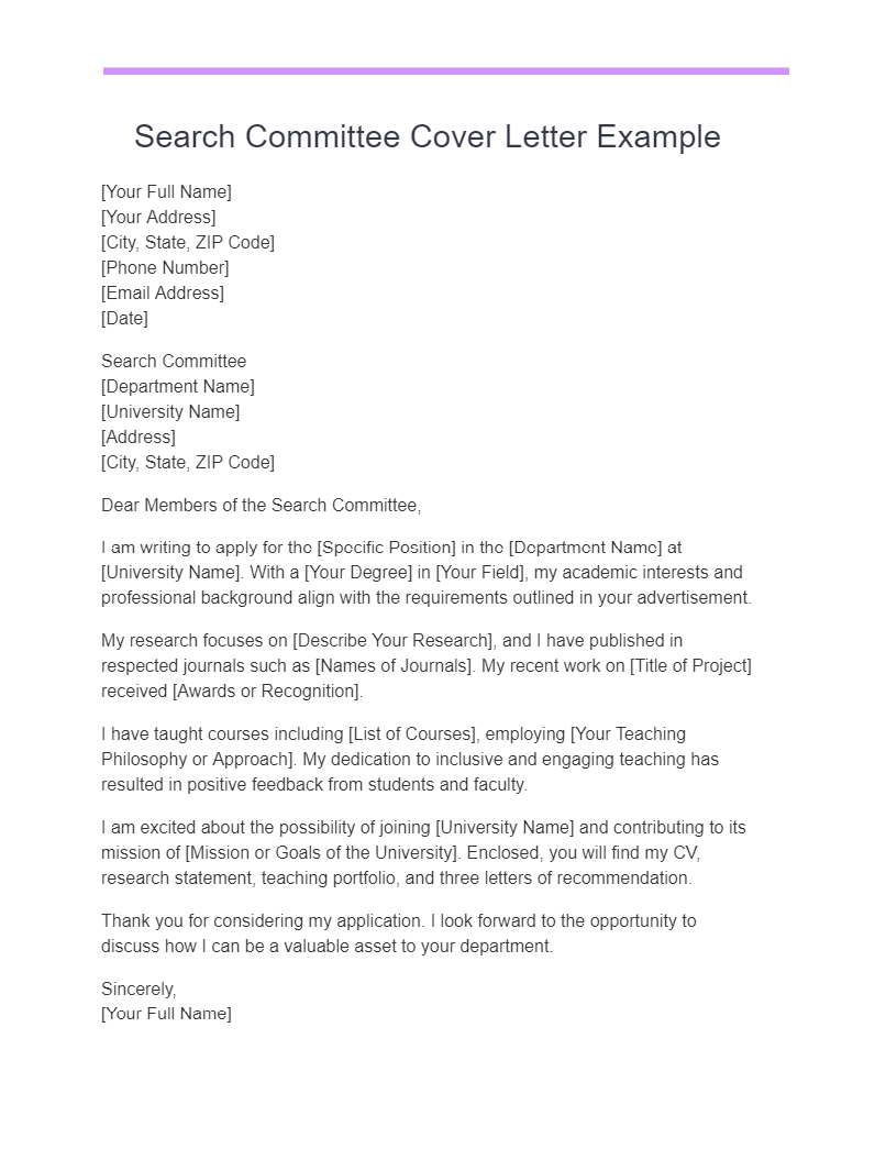 Academic Cover Letter - 20+ Examples, Format, PDF