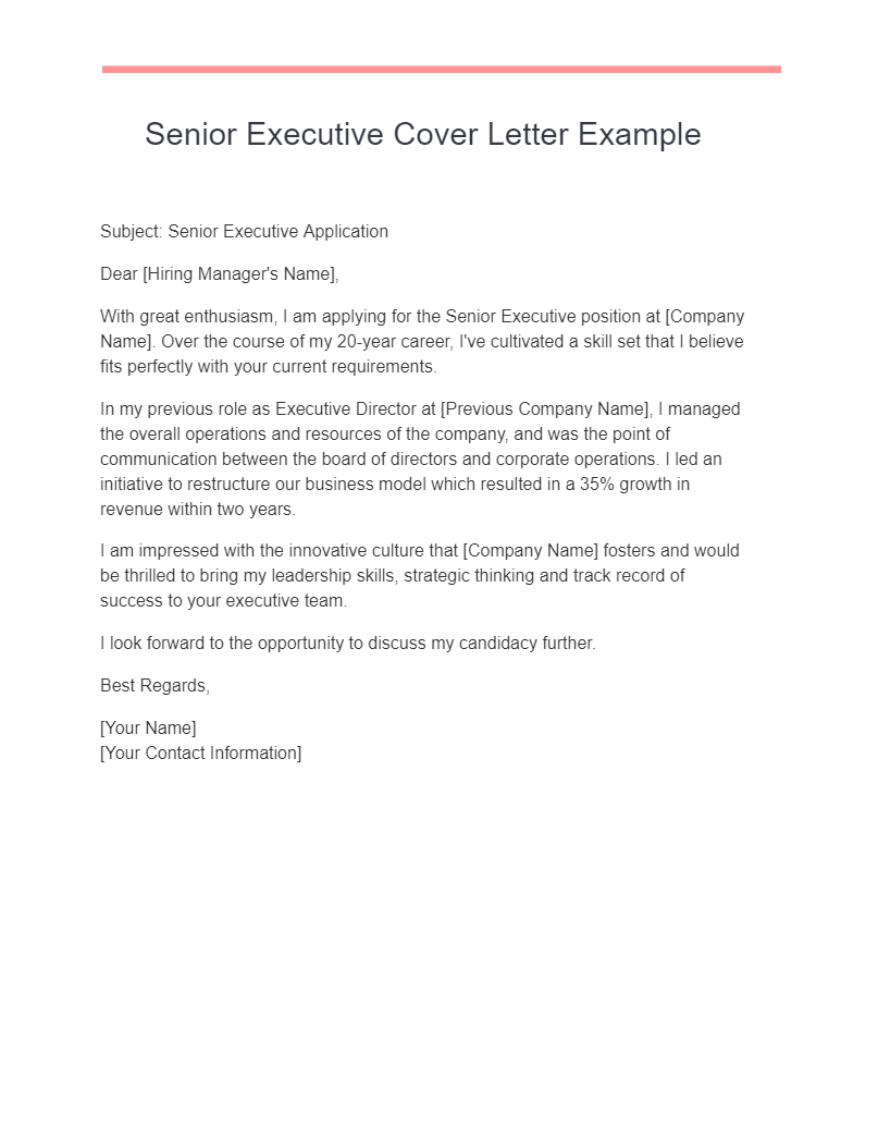 19+ Executive Cover Letter Examples, How to Write, Tips | Examples