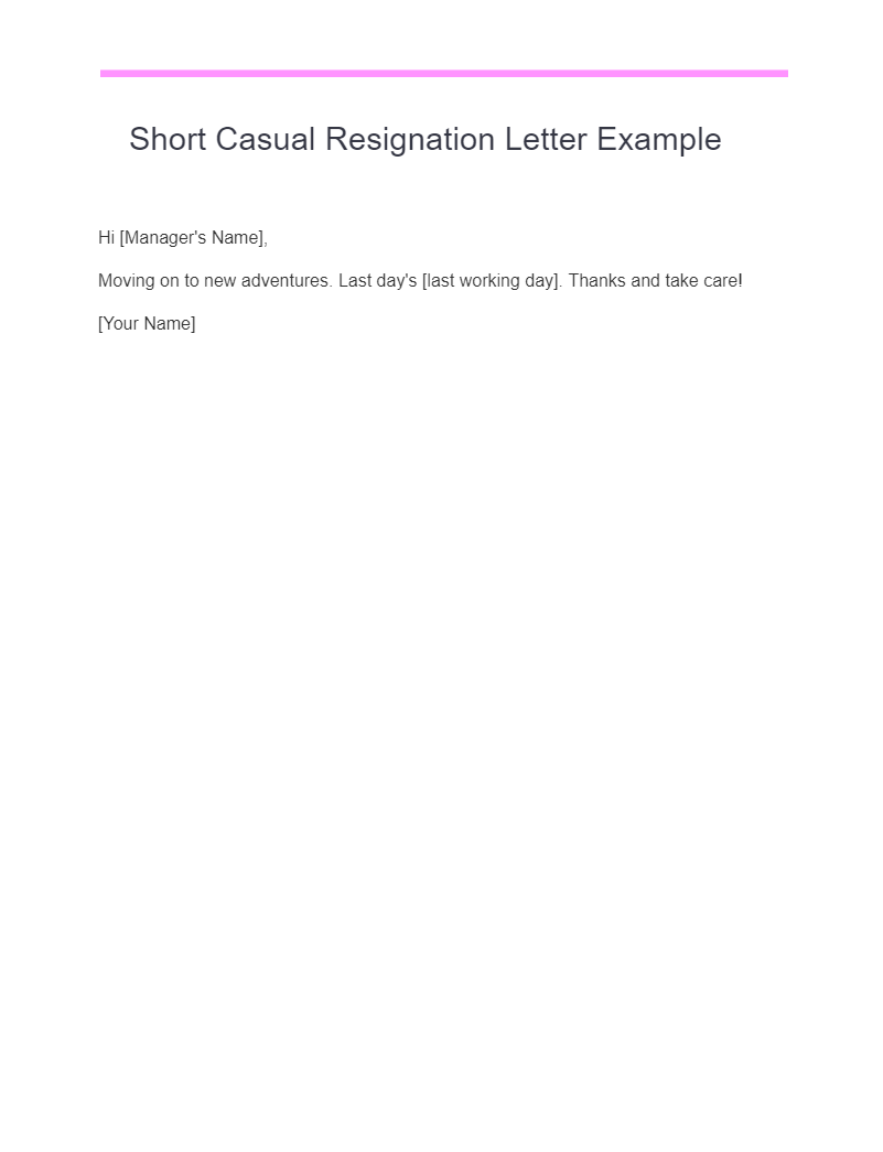 17+ Casual Resignation Letter Examples, How to Write, Tips | Examples