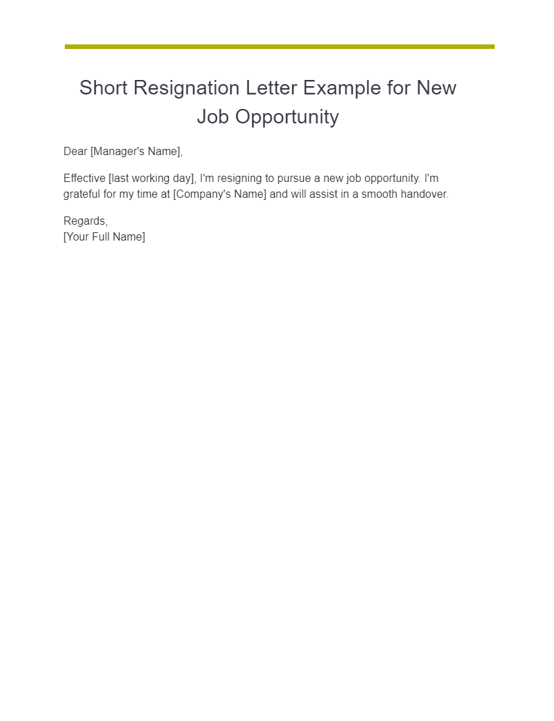 Resignation Letter for New Job Opportunity - 21+ Examples, PDF, Tips
