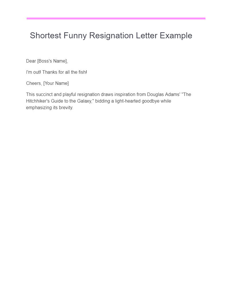14+ Funny Resignation Letter Examples, How to Write, Tips | Examples