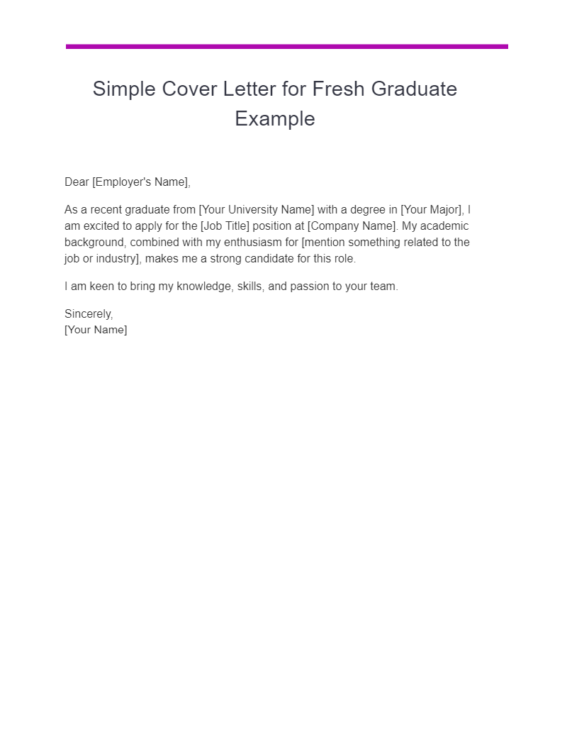 17+ Simple Cover Letter Examples, How to Use Guide | Examples