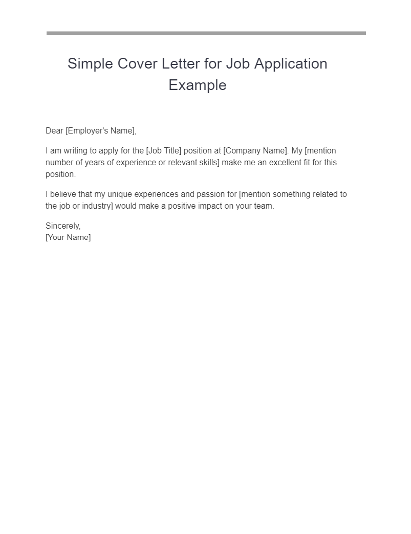 17 Simple Cover Letter Examples To Download