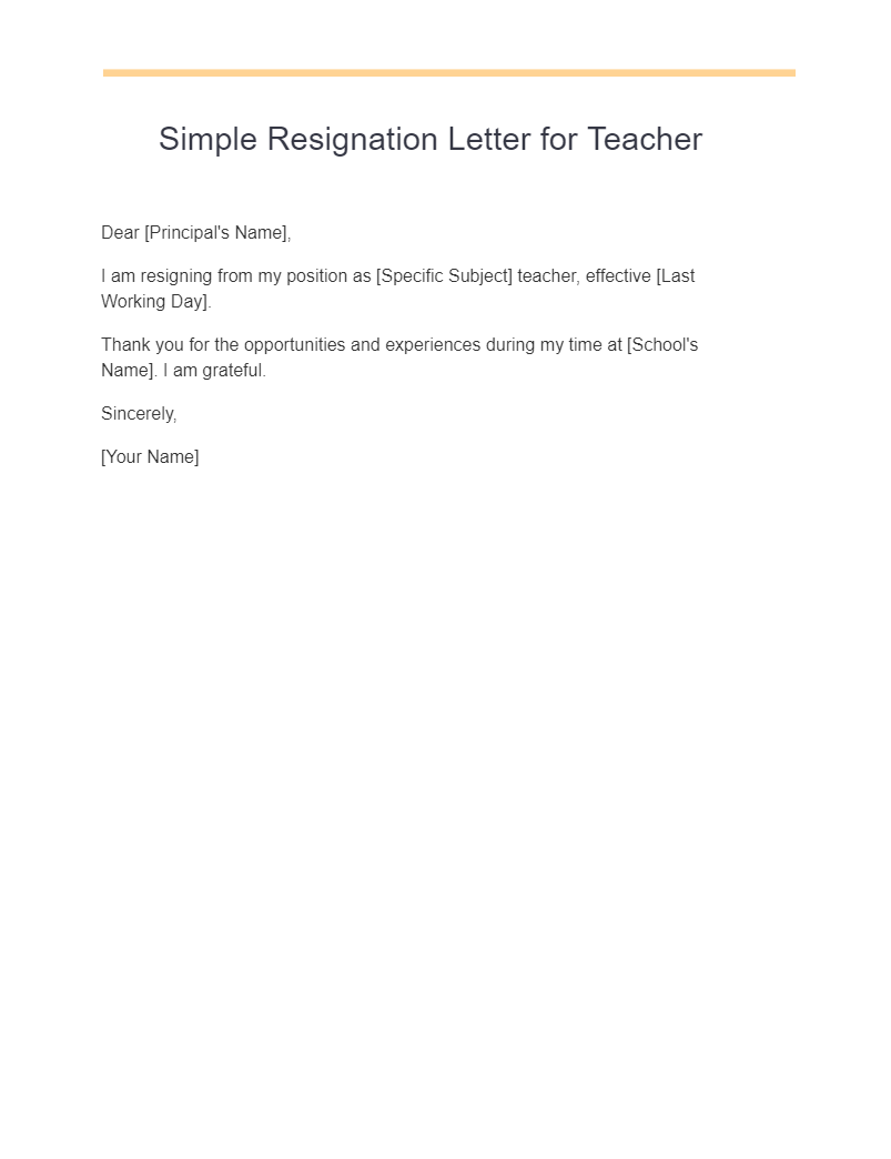 16 School Resignation Letter Examples How To Write Tips Examples