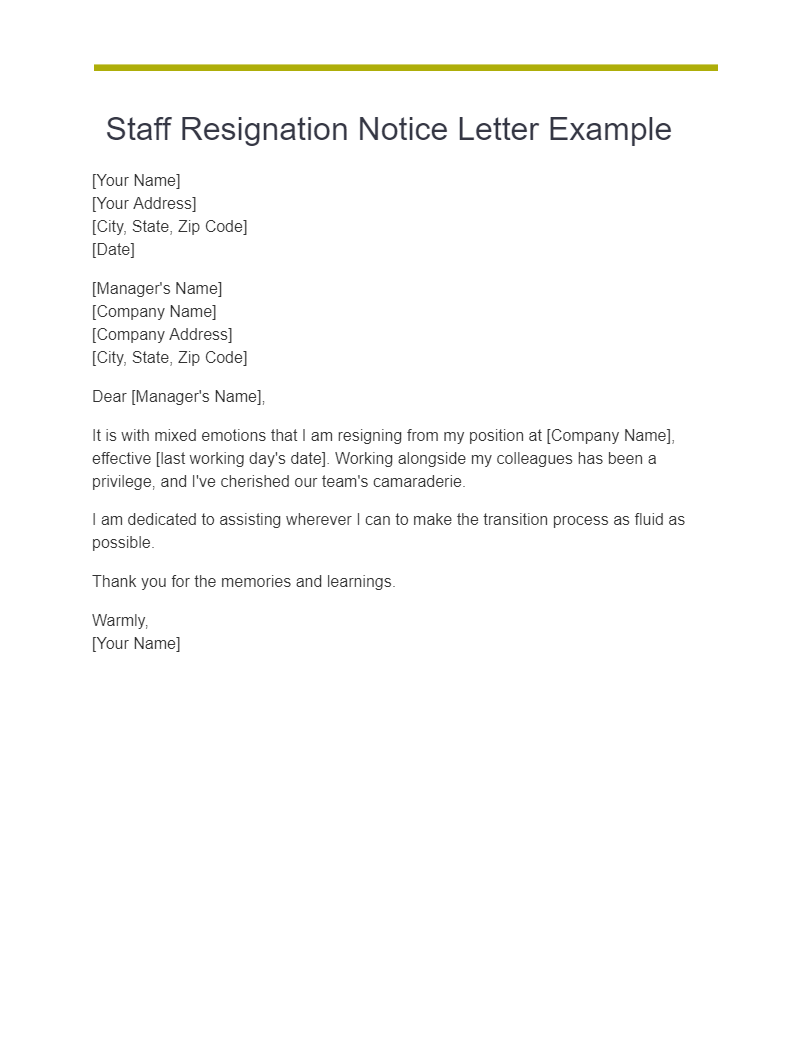 20+ Resignation Notice Letter Examples, How to Write, Tips | Examples