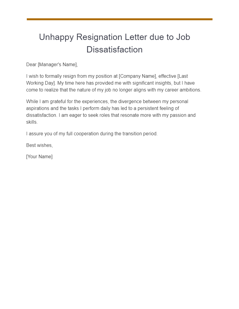 26+ Unhappy Resignation Letter Examples, How to Write, Tips | Examples