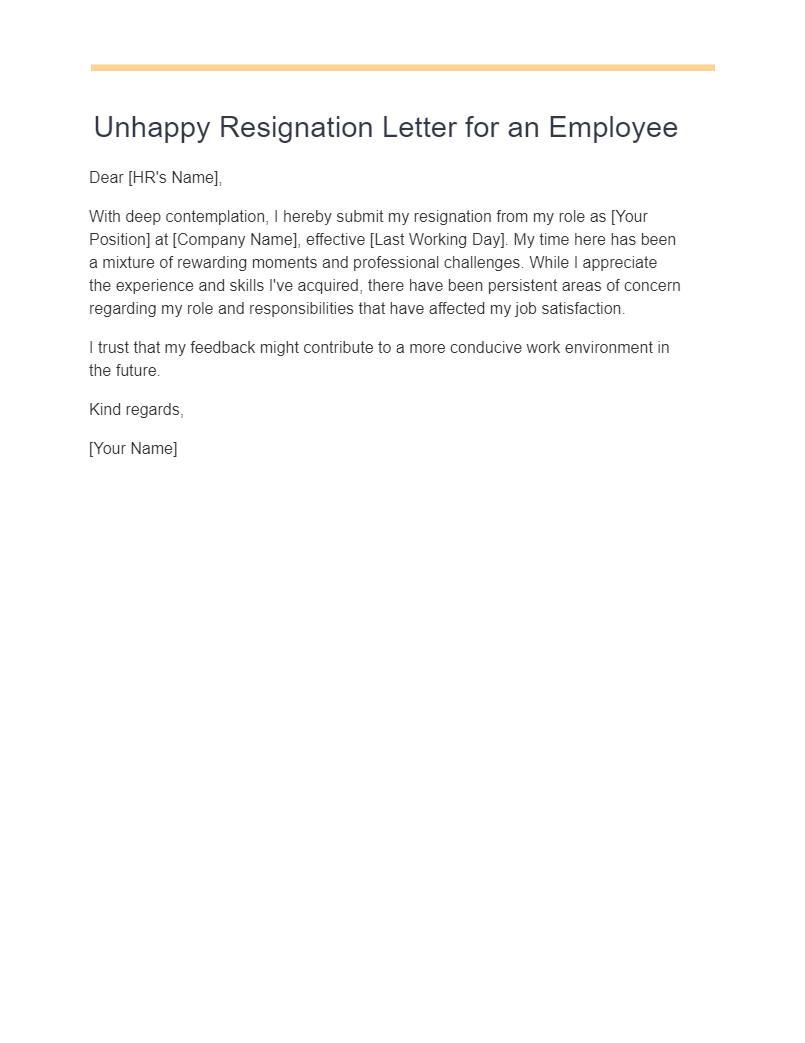26+ Unhappy Resignation Letter Examples, How to Write, Tips | Examples