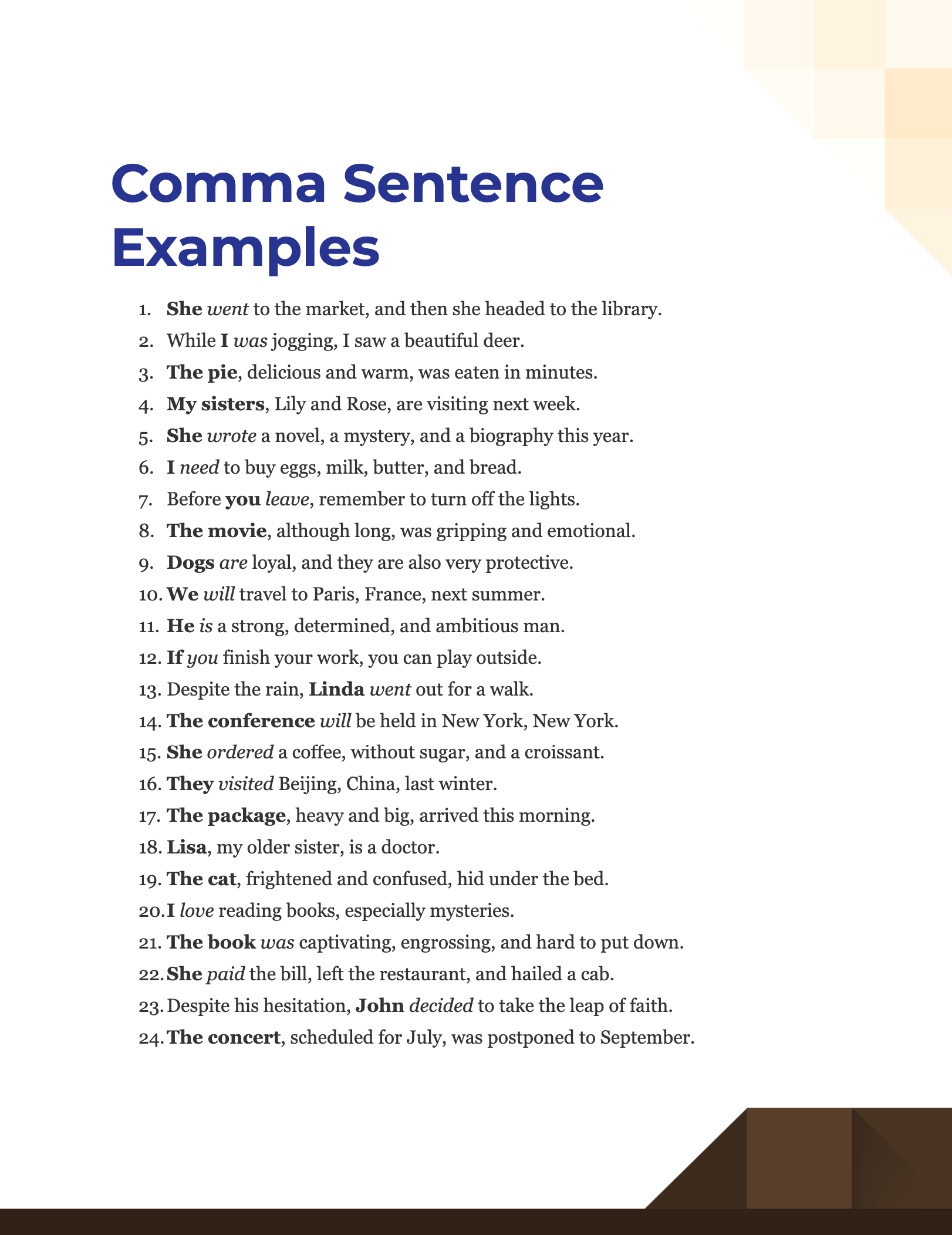 100+ Comma Sentence Examples, How to Write, Tips