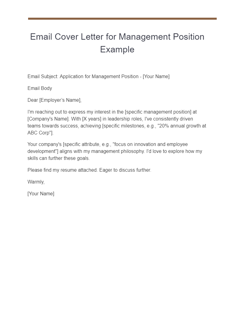 Management Cover Letter 28 Examples PDF