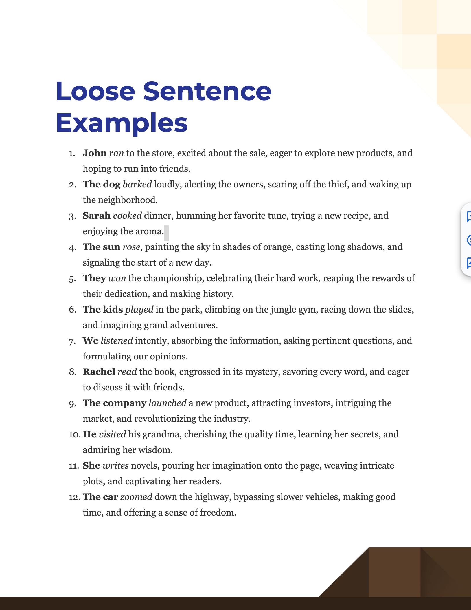 100+ Loose Sentence Examples, How to Write, Tips