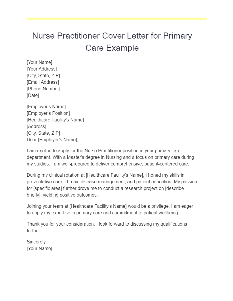 18 Nurse Practitioner Cover Letter Examples To Download
