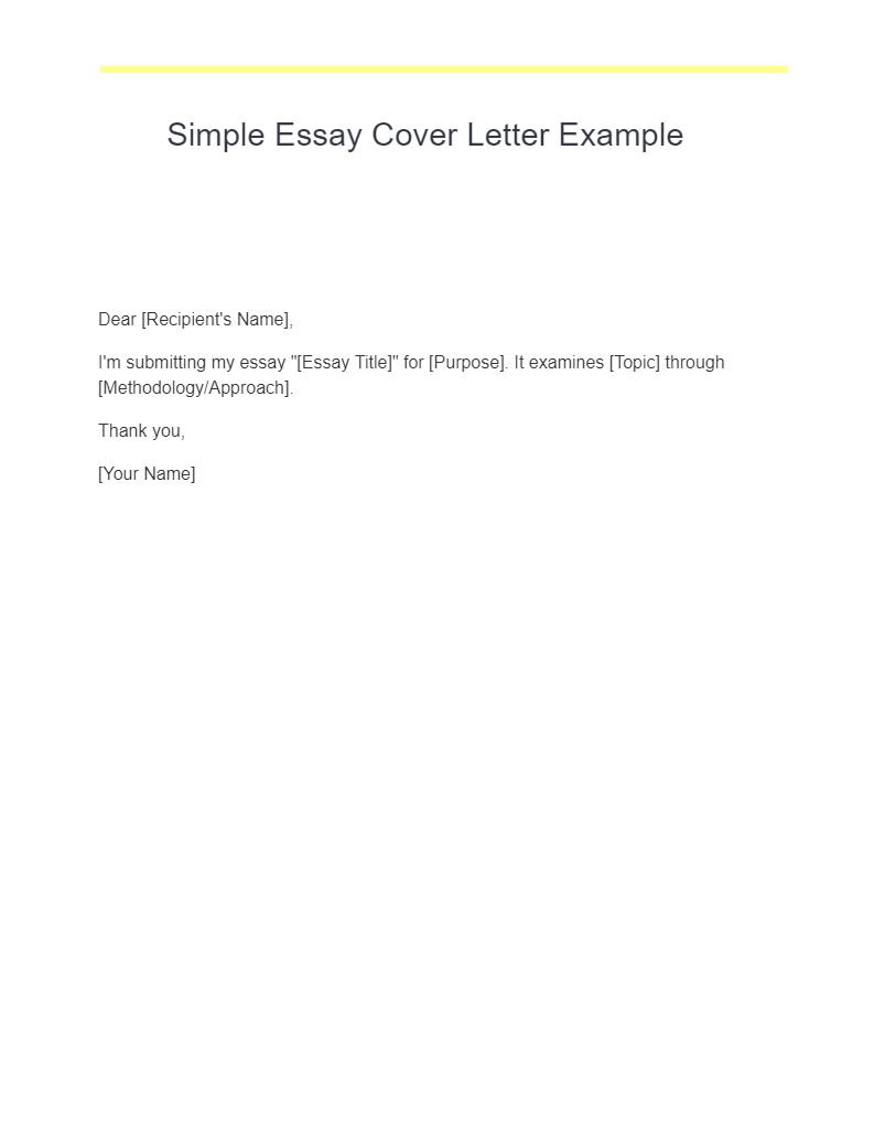 10+ Essay Cover Letter Examples, How to Write, Tips | Examples