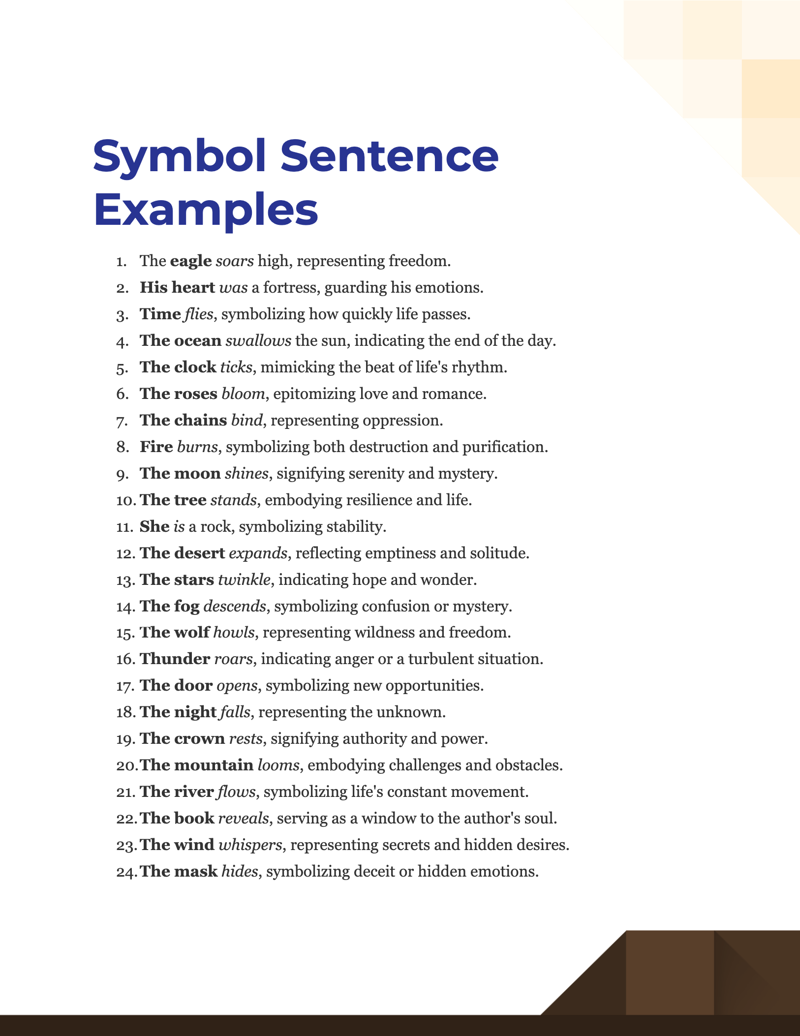 Symbol Sentence - 99+ Examples, PDF, Tips