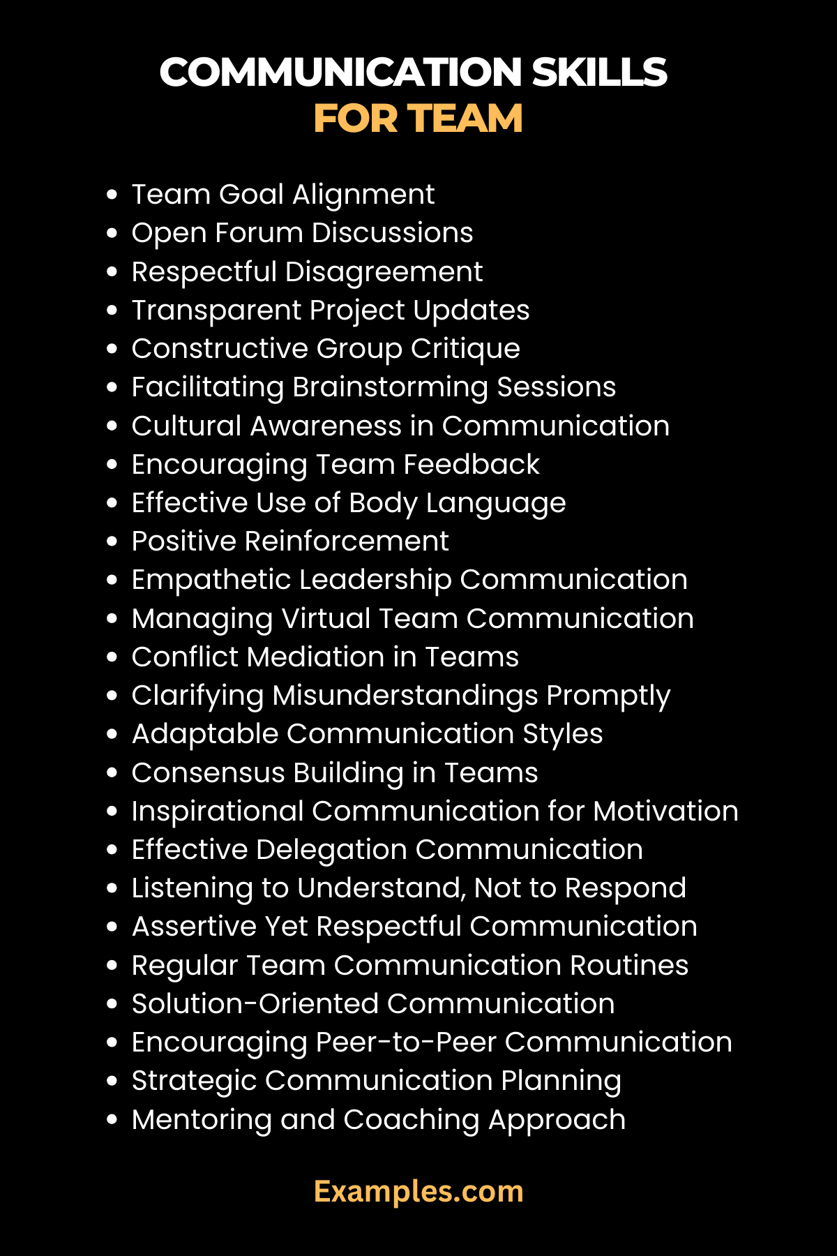 Communication Skills for Team - 29+ Examples