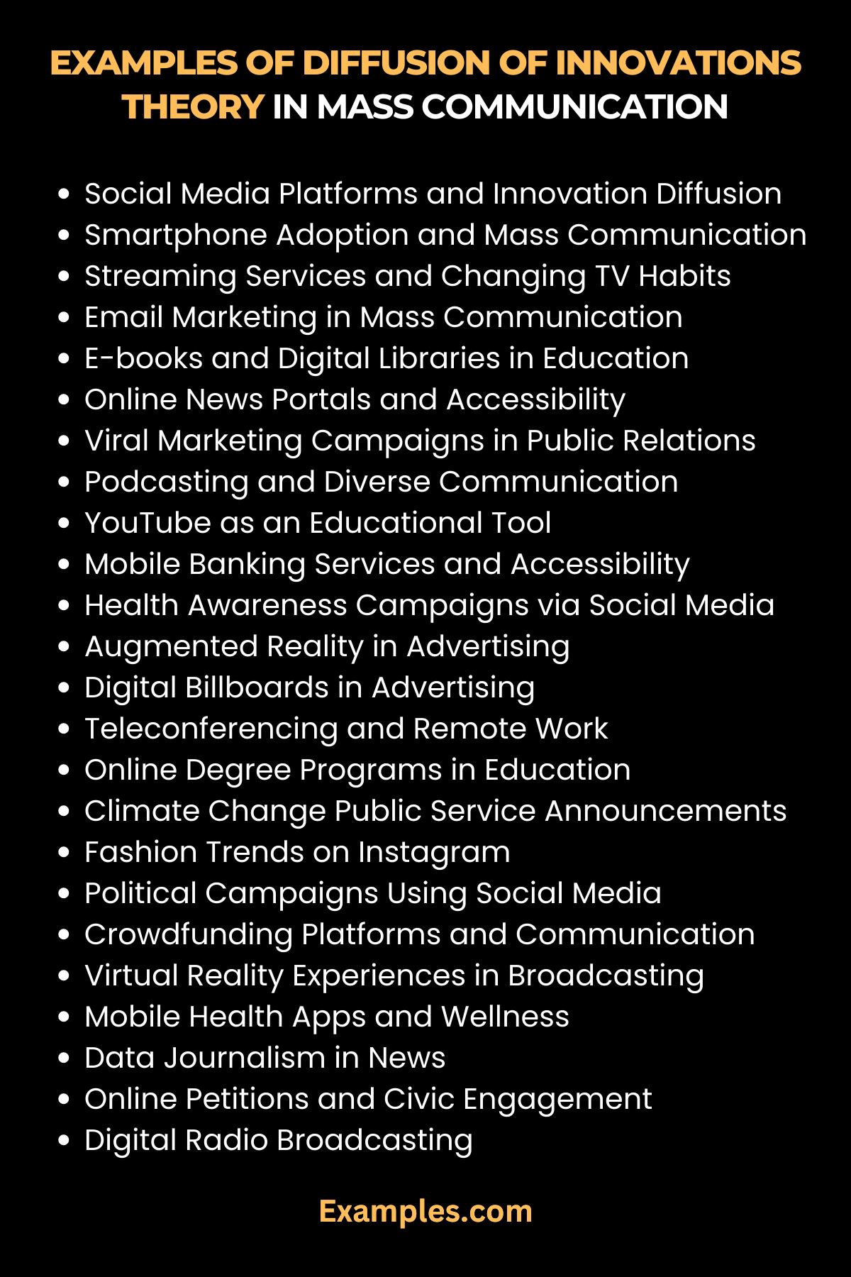 Diffusion of Innovations Theory in Mass Communication - 29+ Examples ...
