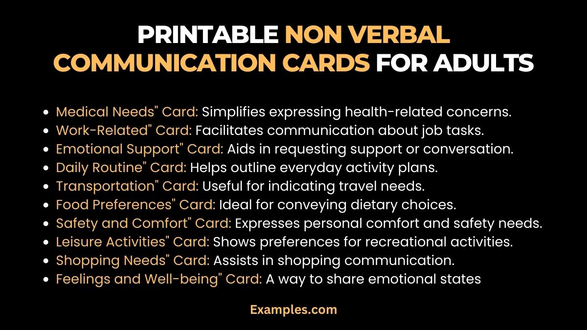 Nonverbal Communication Cards - 29+ Examples