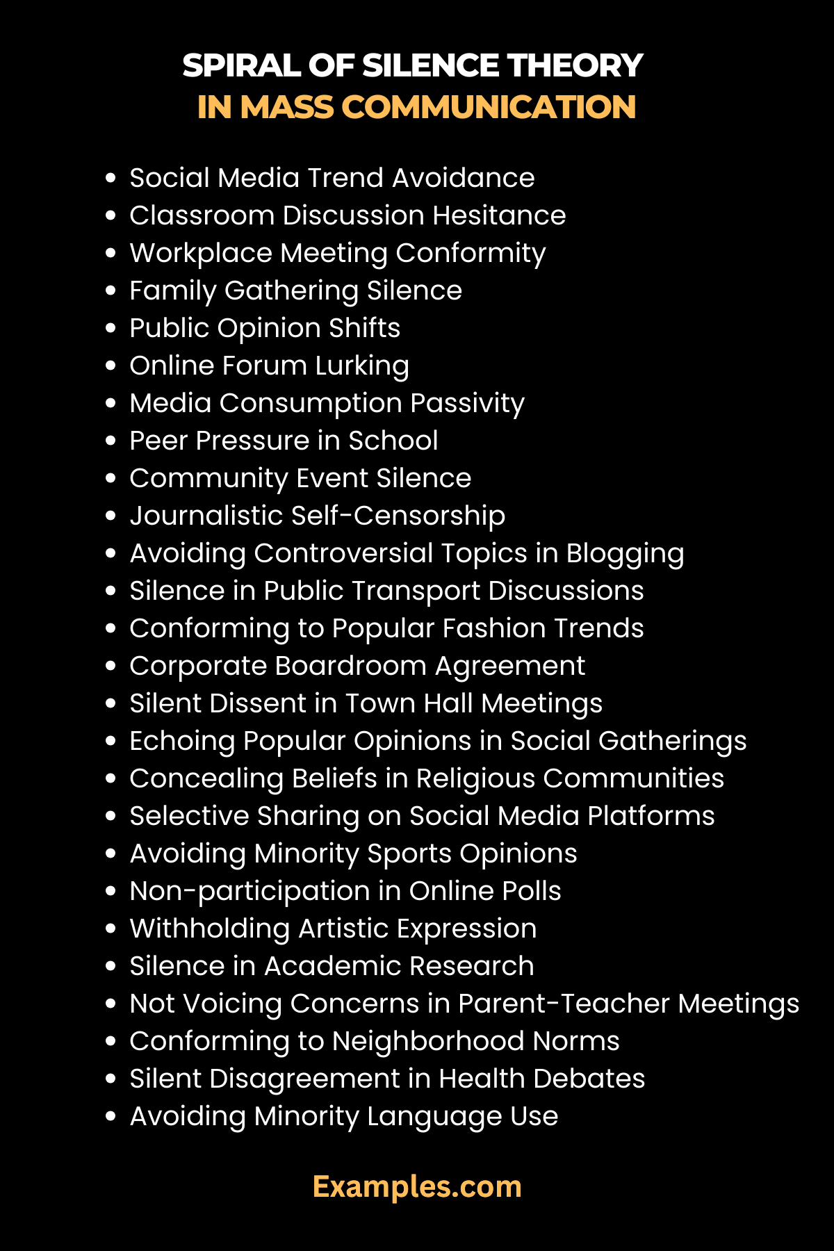 Spiral of Silence Theory in Mass Communication, Examples, PDF