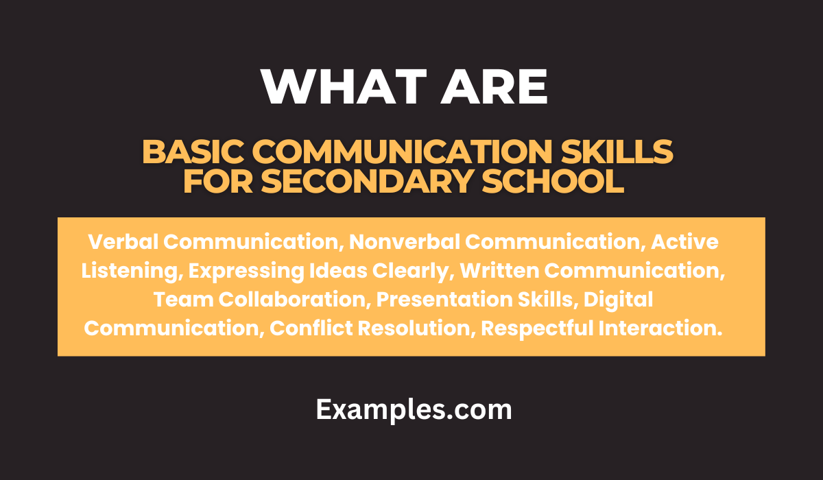 Communication Skills for Secondary School - 19+ Examples, Tips