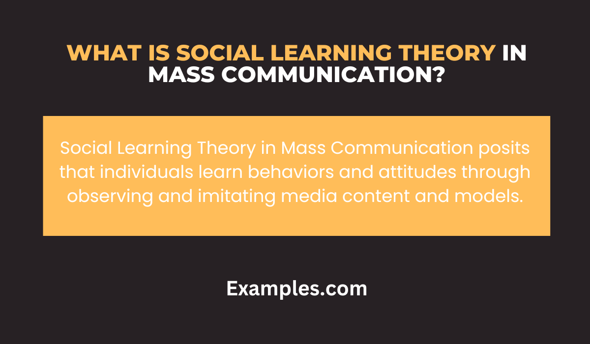 Social Learning Theory in Mass Communication, Examples, PDF