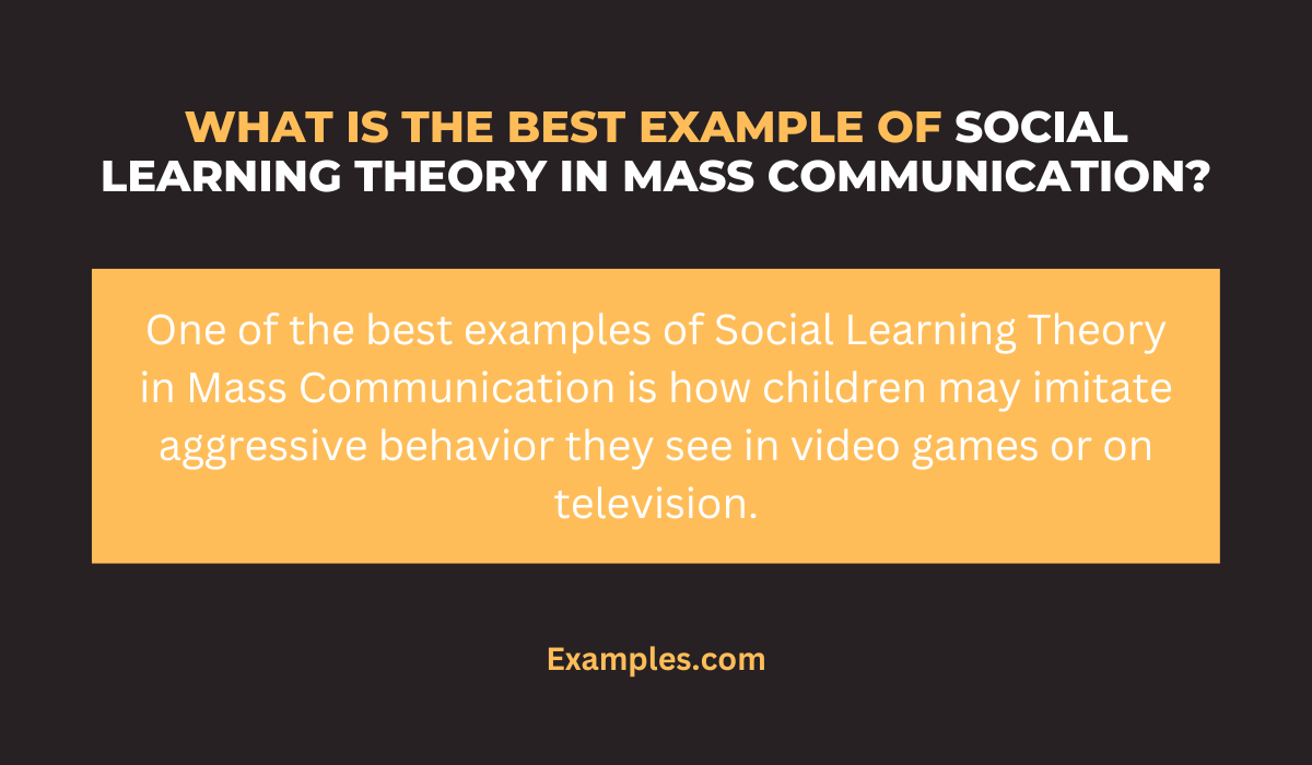 Social Learning Theory in Mass Communication, Examples, PDF