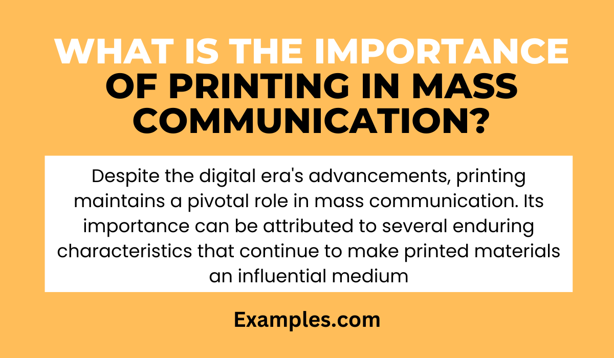 Printing Mass Communication - Examples, How to Use