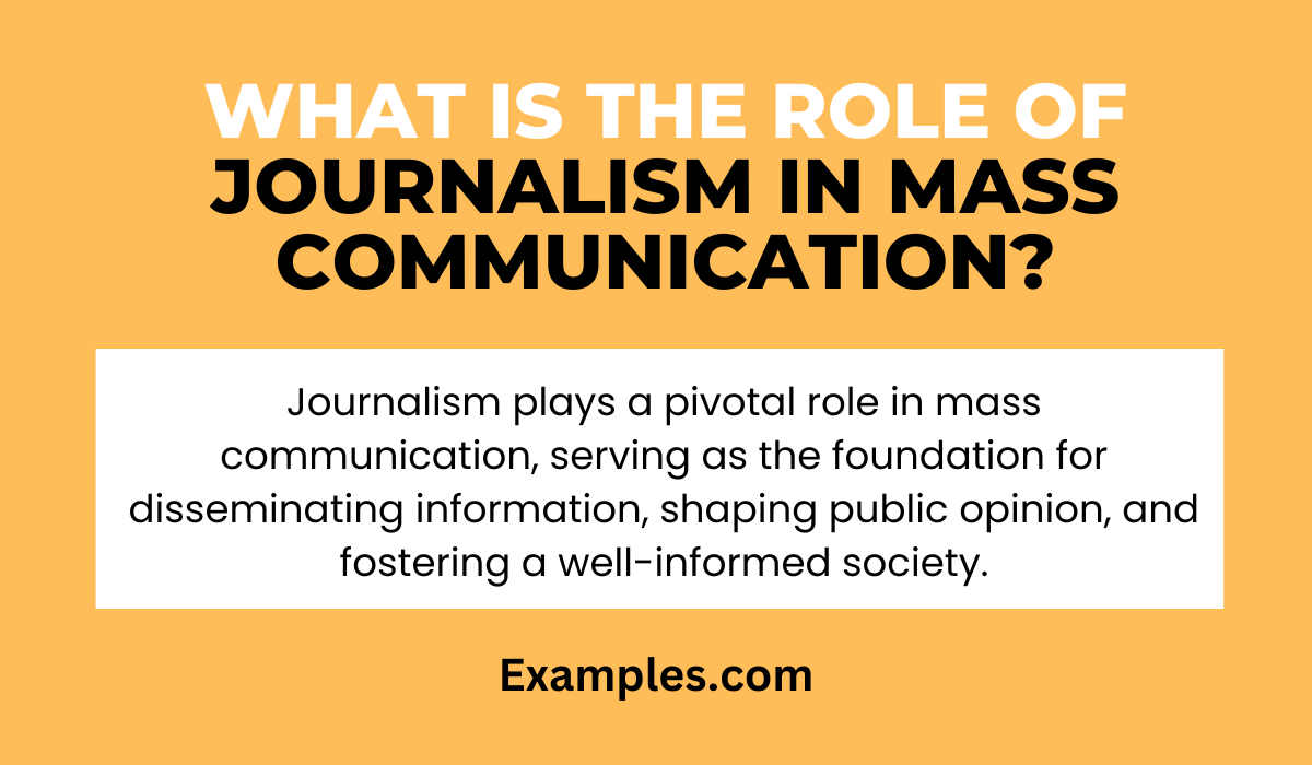 Journalism Mass Communication Examples