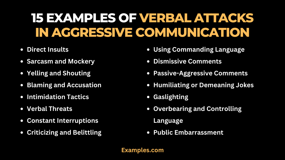 Verbal Attacks in Aggressive Communication - 14+ Examples
